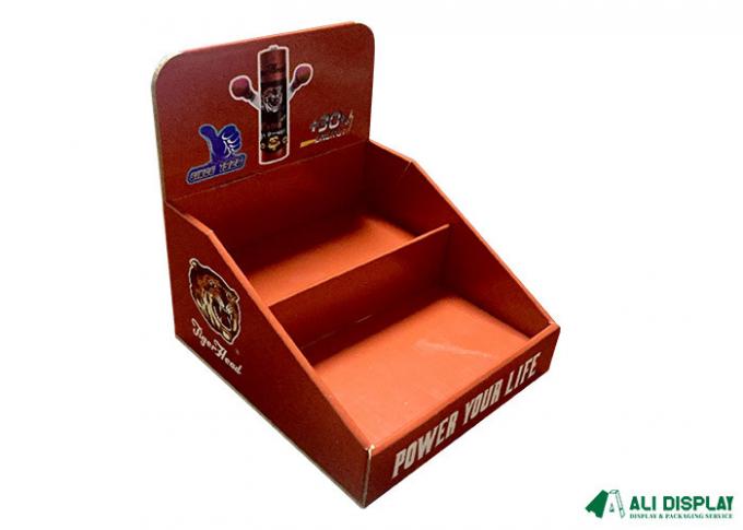 Shelf PDQ Display Box Glossy 300gsm Cardboard Countertop Display